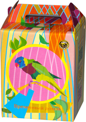 Переноска картонная вака для птиц, внутренний р-р 15х8х19 см