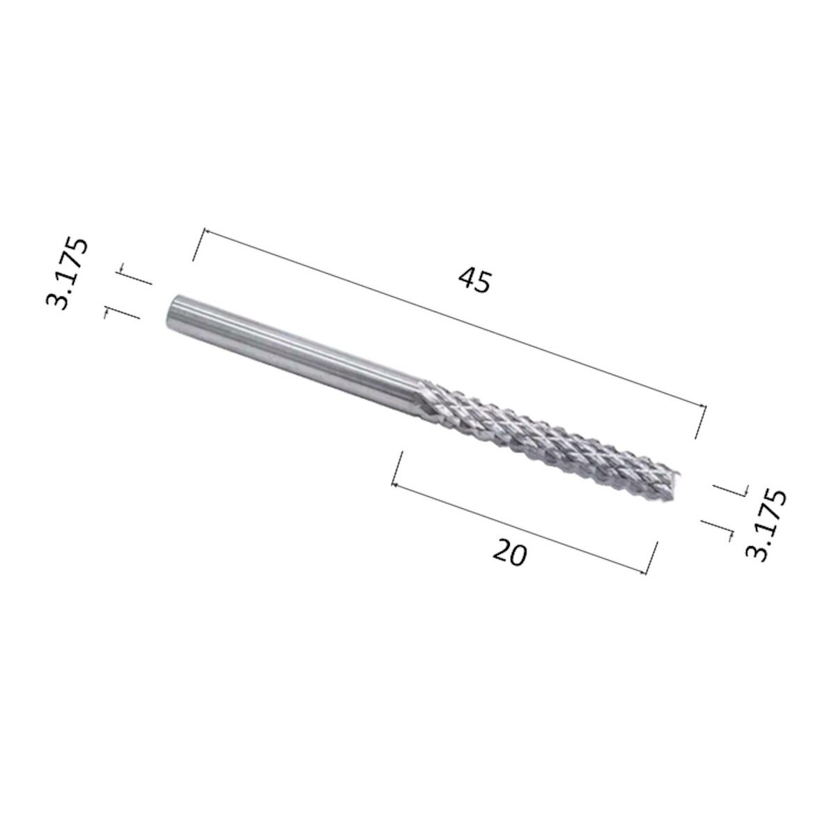 Фреза DJTOL AST3.20 рашпильная кукуруза (по дереву, композиту (АКП), пластику)