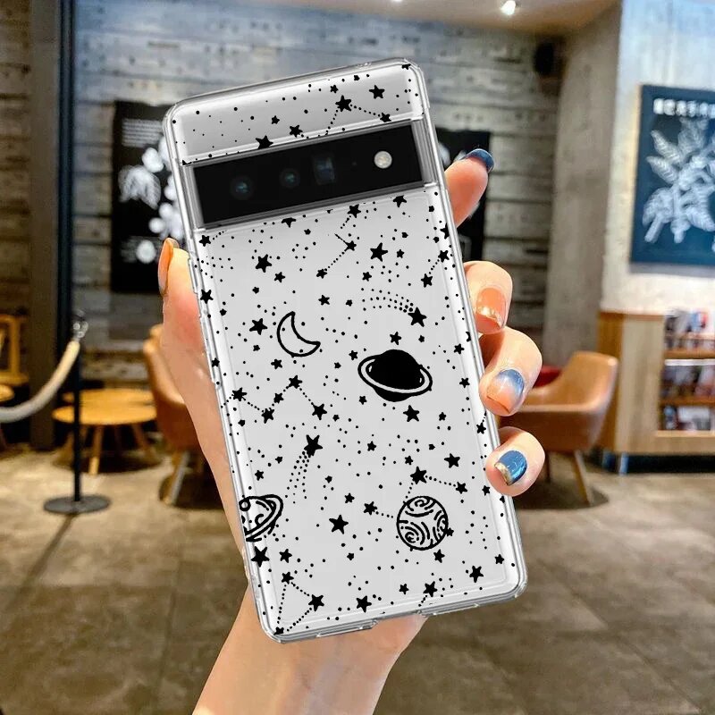 Чехол для телефона Space Planet Star Universe для Google Pixel 9 Pro XL 7A 6 6A 7 8 Pro INS с корейским мультяшным прозрачным задним чехлом Fundas