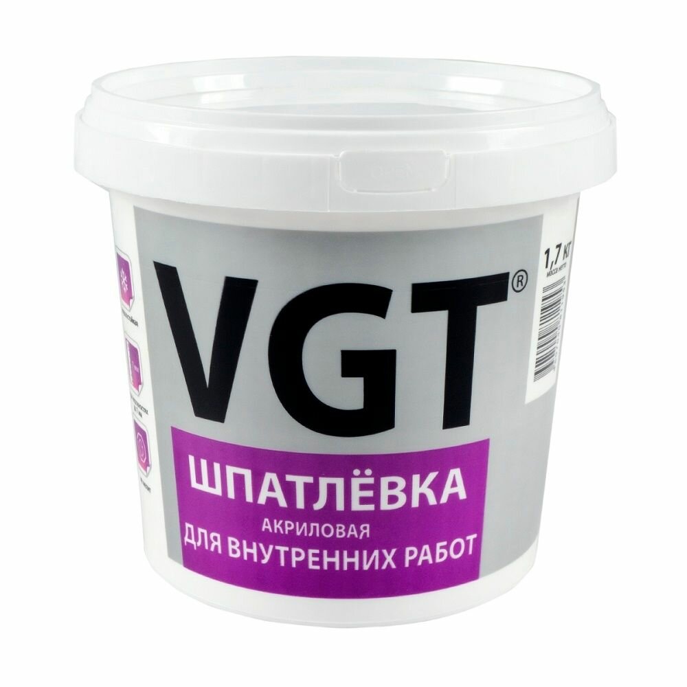 Шпатлевка акриловая для внутренних работ VGT (1,7кг)