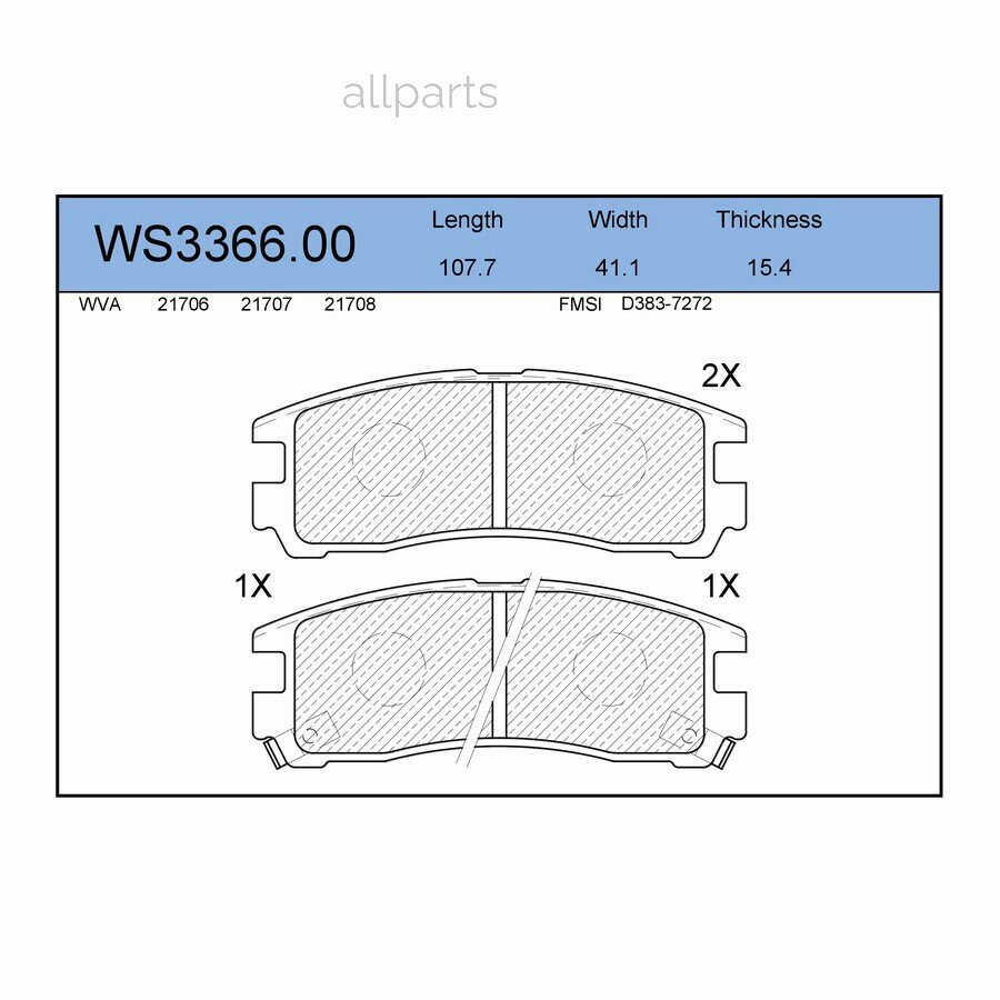 JEENICE WS336600 Колодки тормозные дисковые | зад |