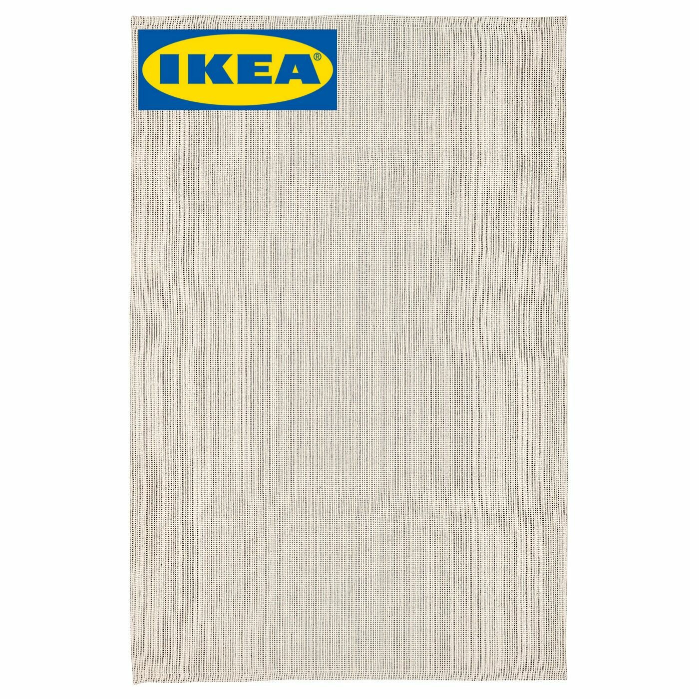 Ковер IKEA TIPHEDE, хлопок, безворс, противоскольз. основа, бежевый с чёрным