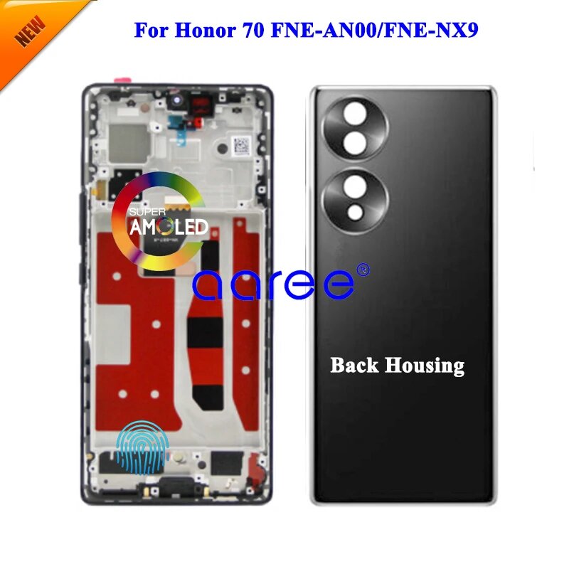 AMOLED ЖК-дисплей для Huawei Honor 70, ЖК-дисплей для Huawei Honor 70 FNE-AN00, Green Frame Cover