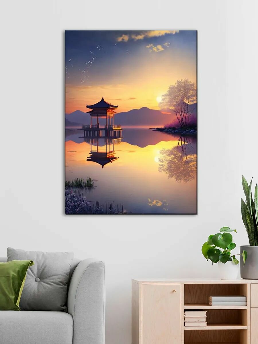 Картина на стену "Китайские домики", 50х70 см