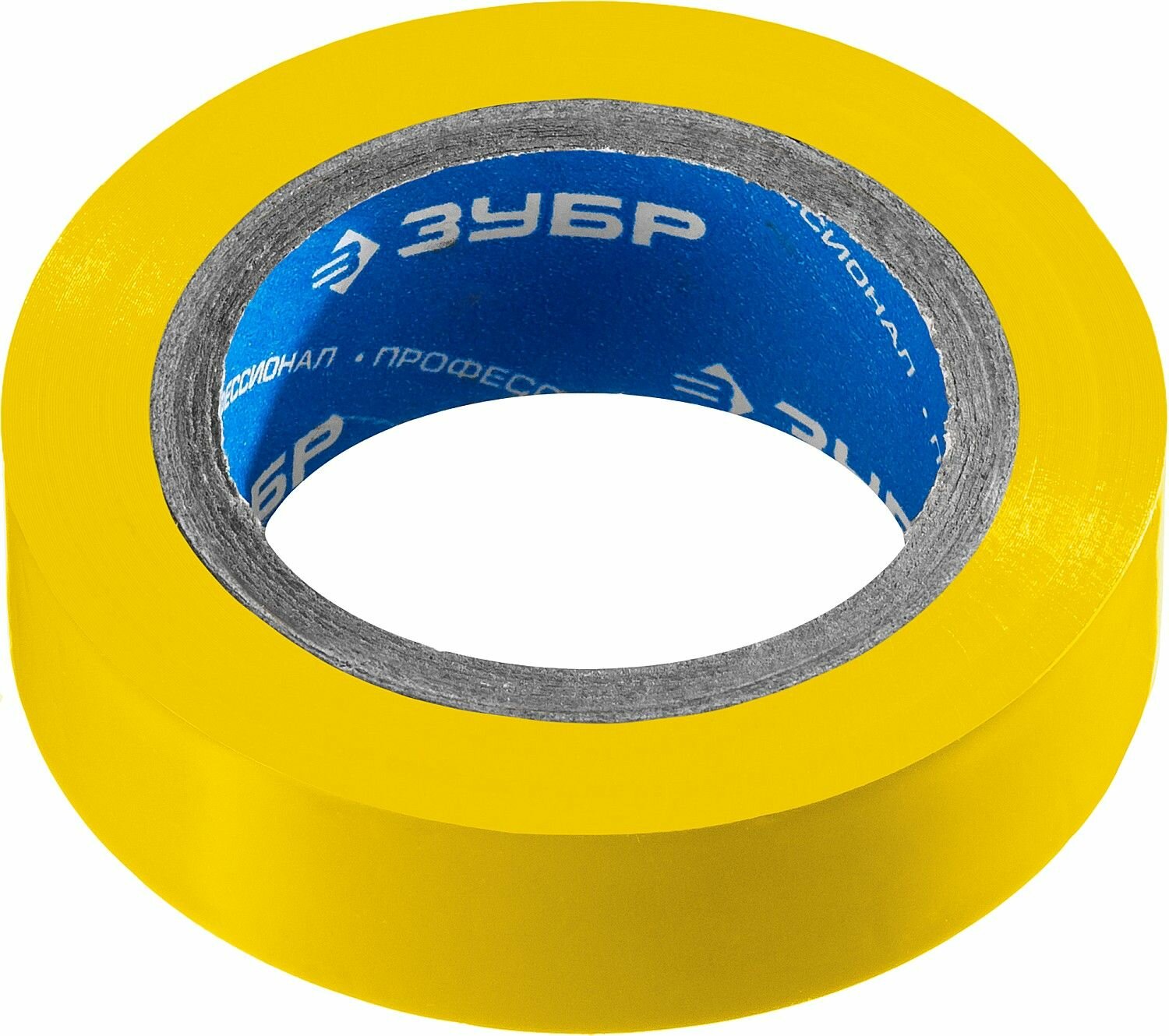 Изолента ПВХ ЗУБР Электрик-10, 15 мм, 10 м, 6 000 В, желтая, не поддерживает горение, Профессионал