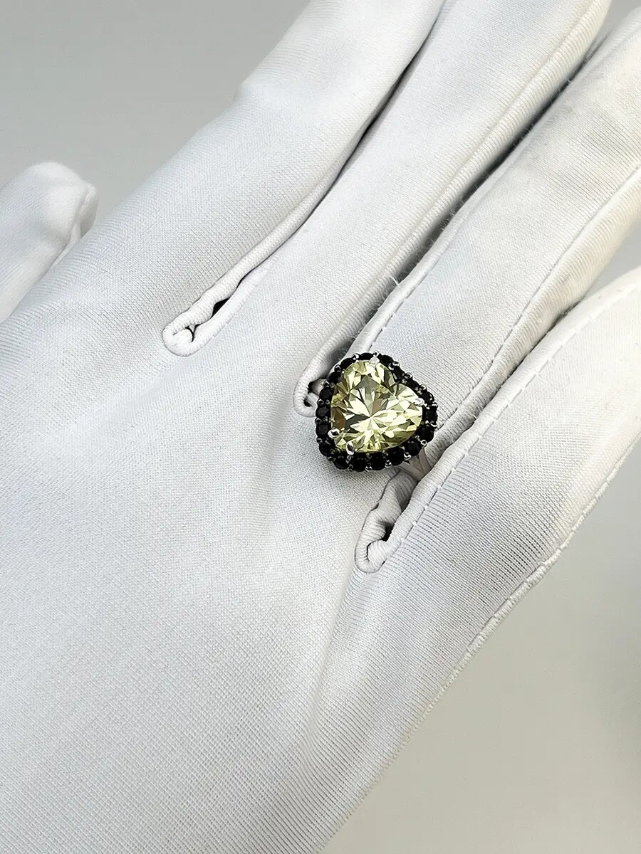 Кольцо, серебро, 925 проба, шпинель, сапфир синтетический