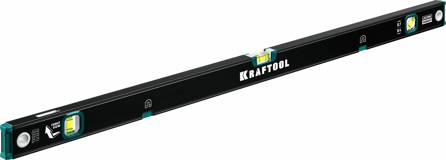 Усиленный профиль KRAFTOOL, 1200 мм, зеркальный глазок, магнитный уровень 34785-120