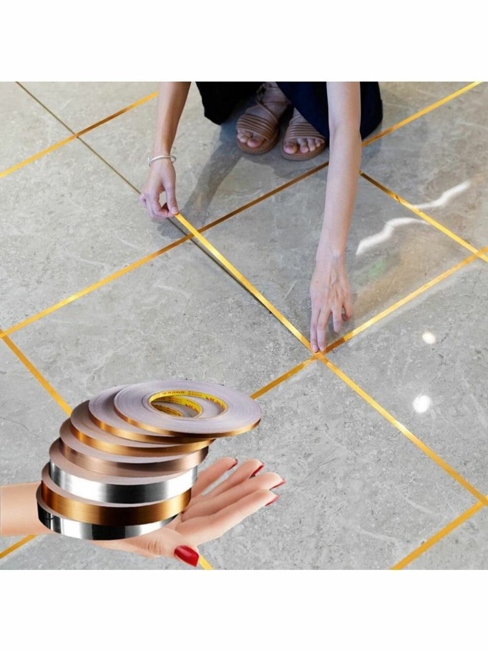 50-метровые наклейки на керамическую плитку, водонепроницаемые наклейки для украшения зазоров на полу и стенах-HDW-CJ0922