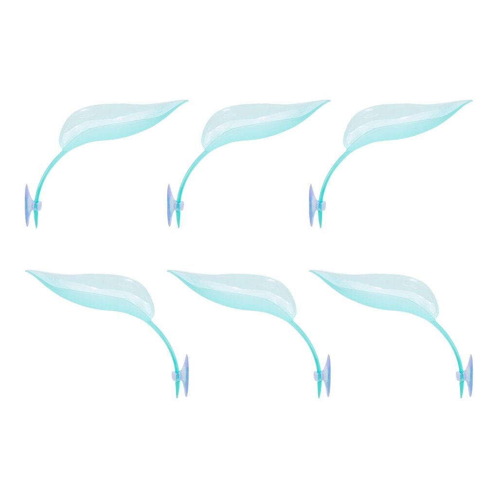 Набор из 6 частей вьющихся листьев для домашних животных с присосками-прозрачный синий