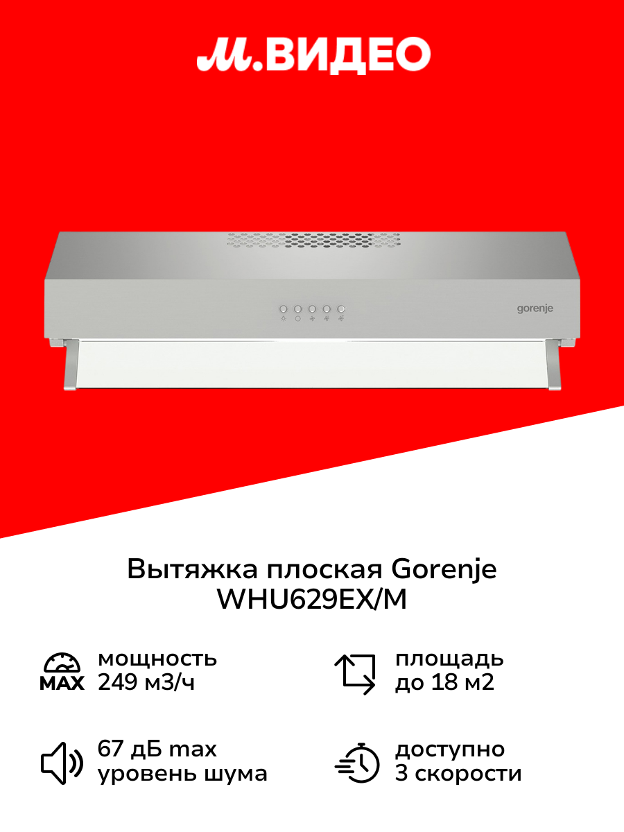 Вытяжка плоская Gorenje WHU629EX/M