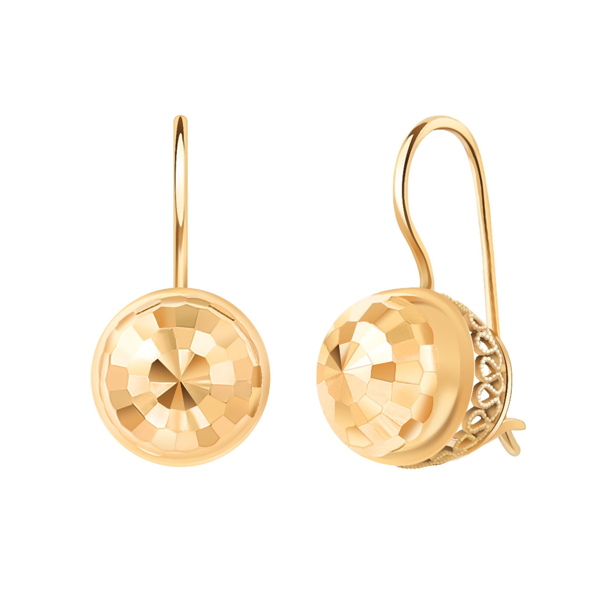 Серьги Diamant online, серебро, 925 проба, золочение
