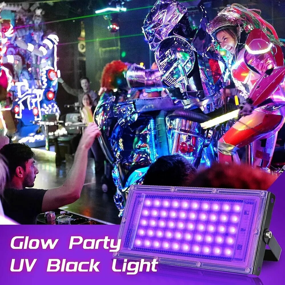 Ультрафиолетовый прожектор UV LED Flood Light УФ лампа , 395-400 нм 50wPD