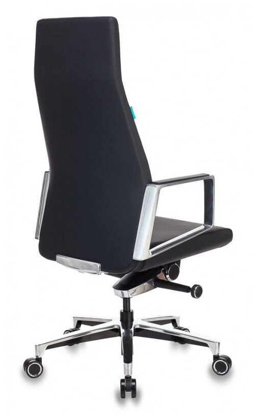 Кресло руководителя Бюрократ _JONS/BLACK, черный кожа крестовина алюминий