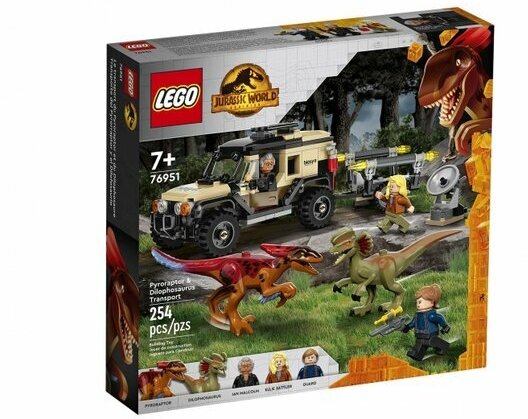 LEGO Jurassic World 76951 Перевозка пирораптора и дилофозавра