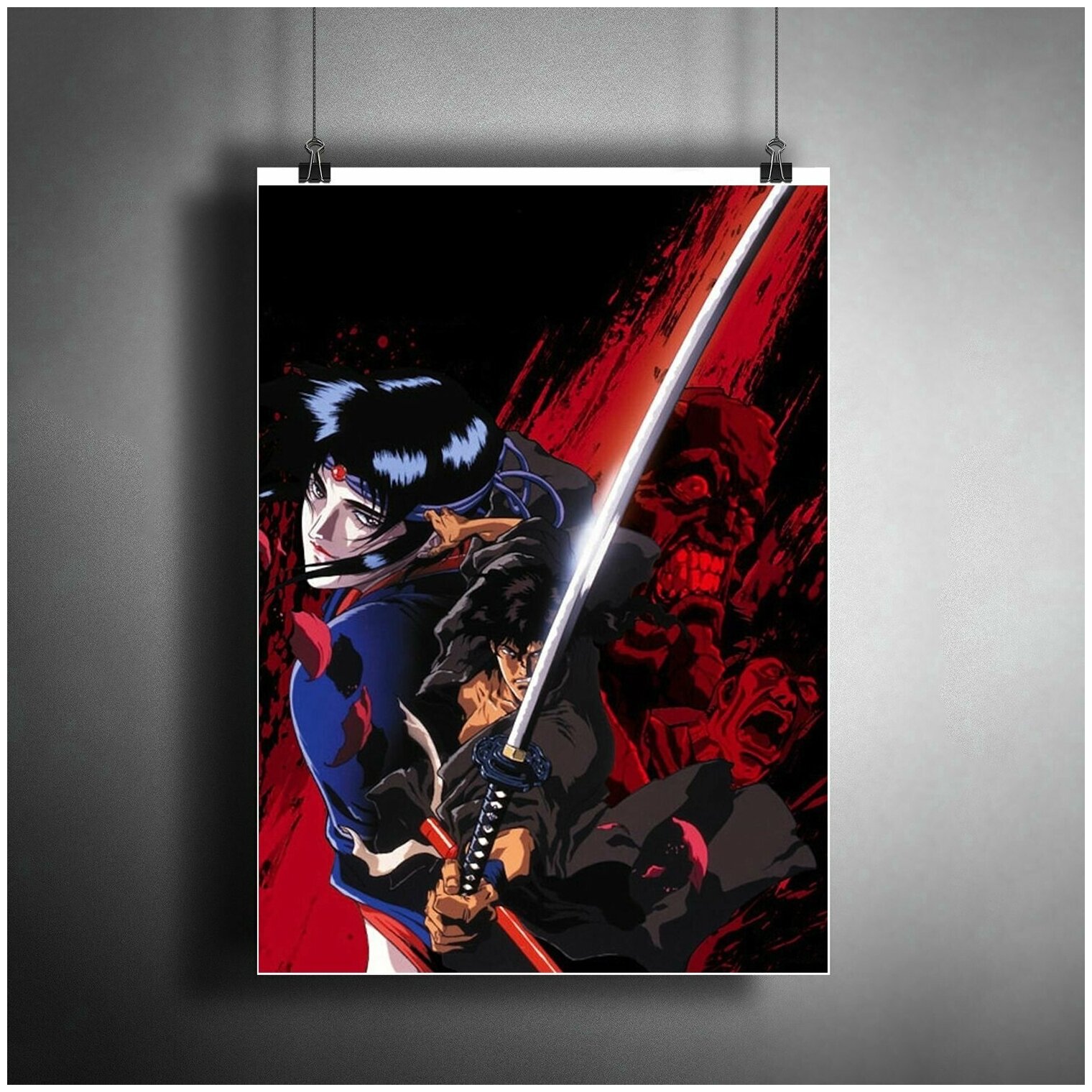 Постер плакат для интерьера "Аниме, манга: Манускрипт ниндзя. Ninja Scroll (1993)" / Декор дома, офиса, комнаты, квартиры, детской A3 (297 x 420 мм)