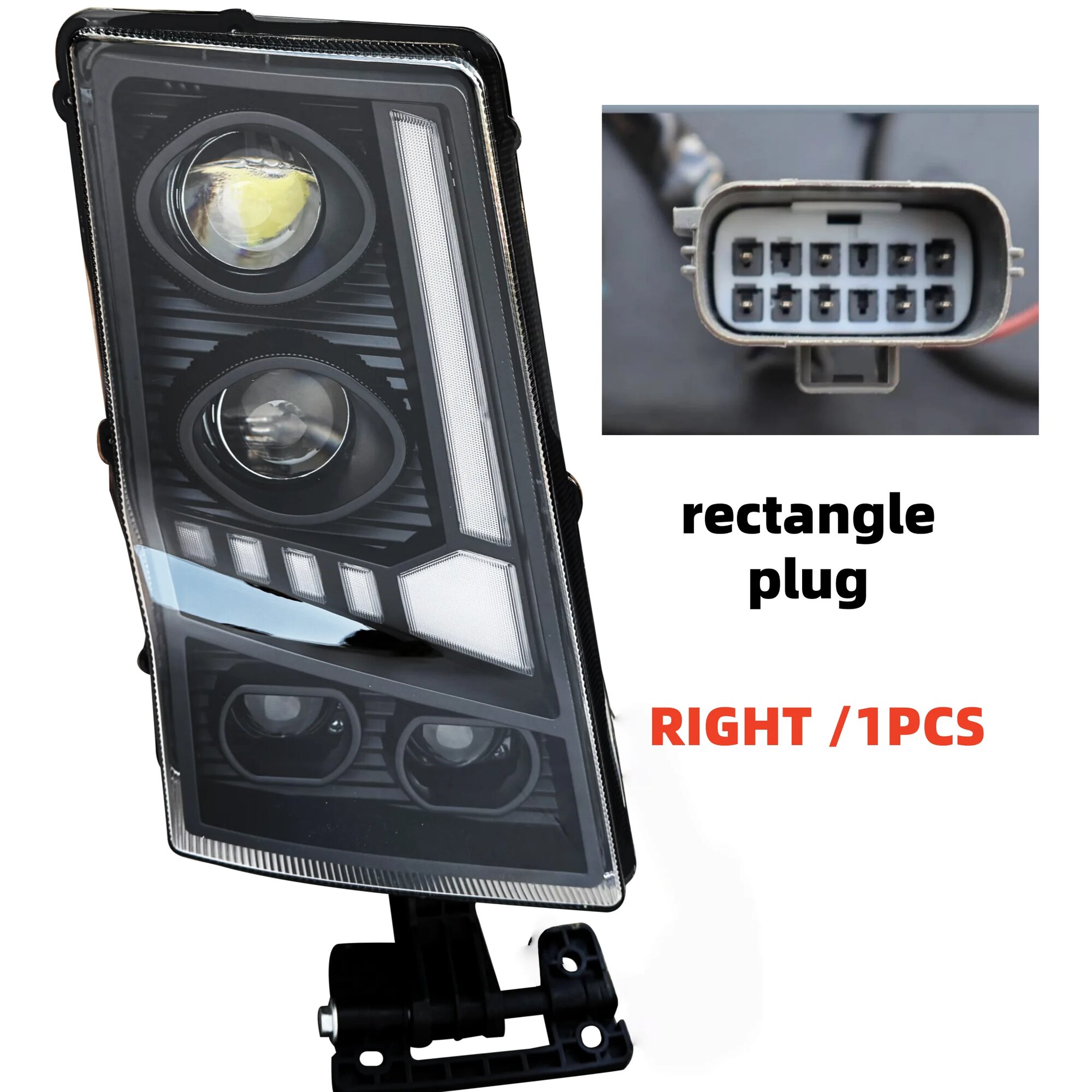 1 шт, 24 В, светодиодная фара для проектора, совместимая с Volvo FH12 FM12 Right 1pcs Rectangle