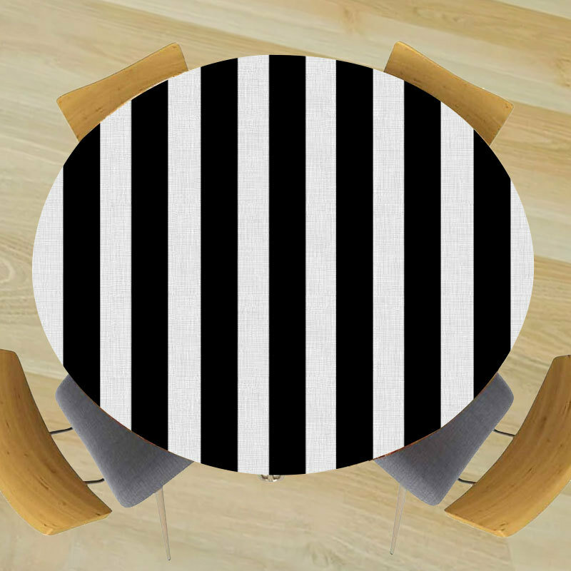 Современная простая скатерть из полиэстера и льна, круглая, для гостиной, кофейного стола, теплоизоляционная подложка, односторонняя цифровая печать, устойчивая к пятнам и пыли