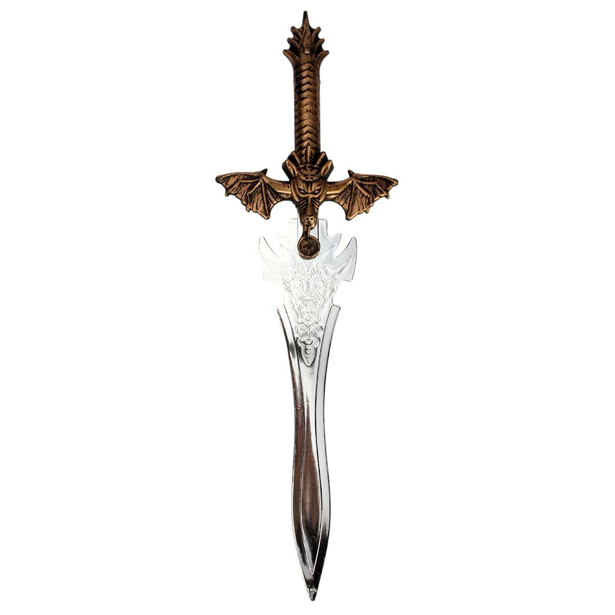 Меч рыцарский «The Brave Are Invincible», 47 см, пластик, безопасная рукоять, серебристо-бронзовый дизайн