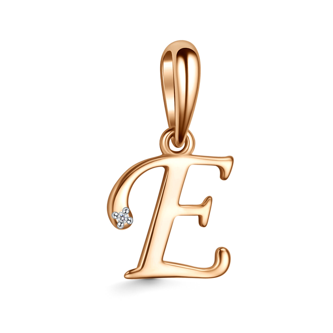 Подвеска, красное золото, 585 проба, бриллиант