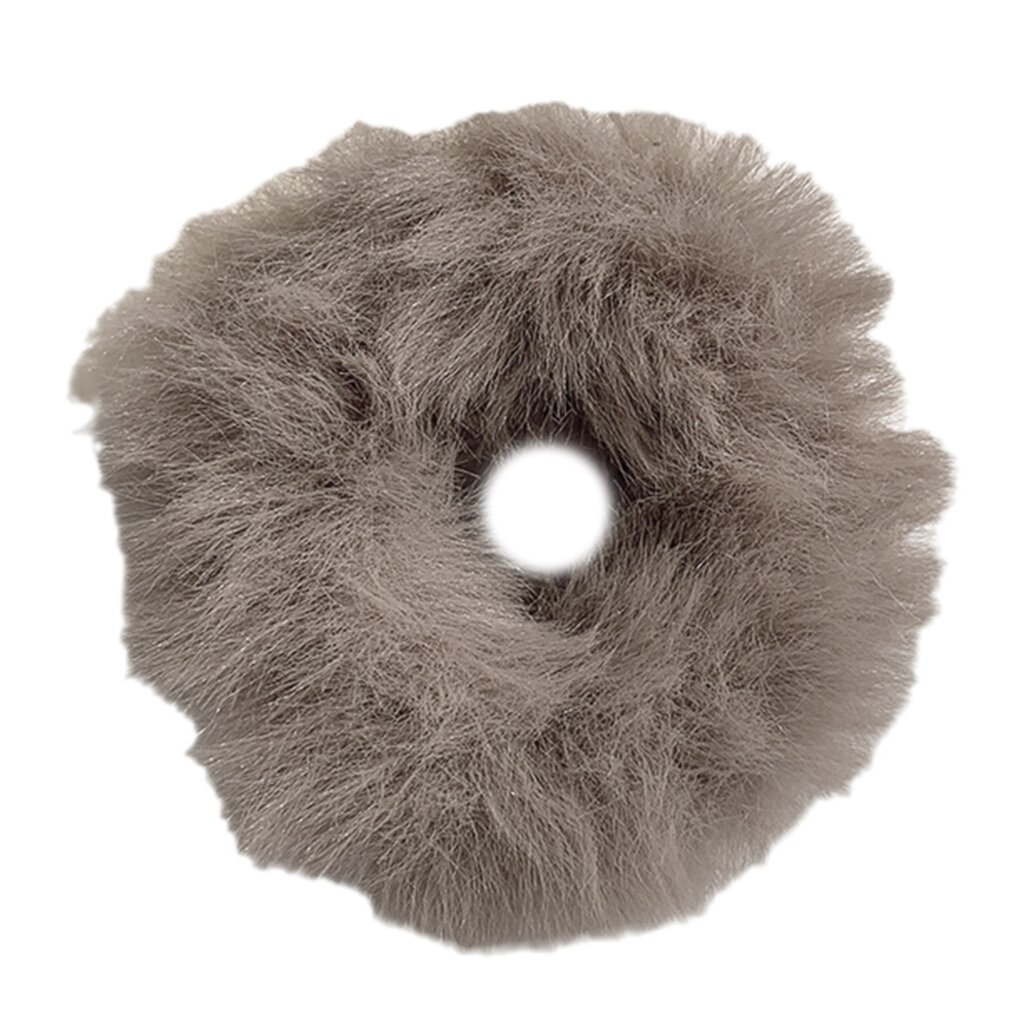 Плюшевое кольцо для волос цвета молочного кофе-dark coffee Plush hair ring