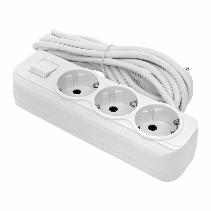 Удлинитель Эксперт/ 3 розетки/ 5 метров/ 16А/3,5кВт с выключателем и заземлением/ ПВС 3х1/ EKF PROxima