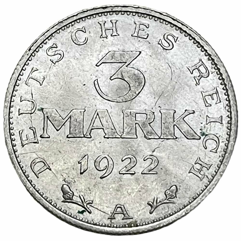 Германия, Веймарская Республика 3 марки 1922 г. (A)