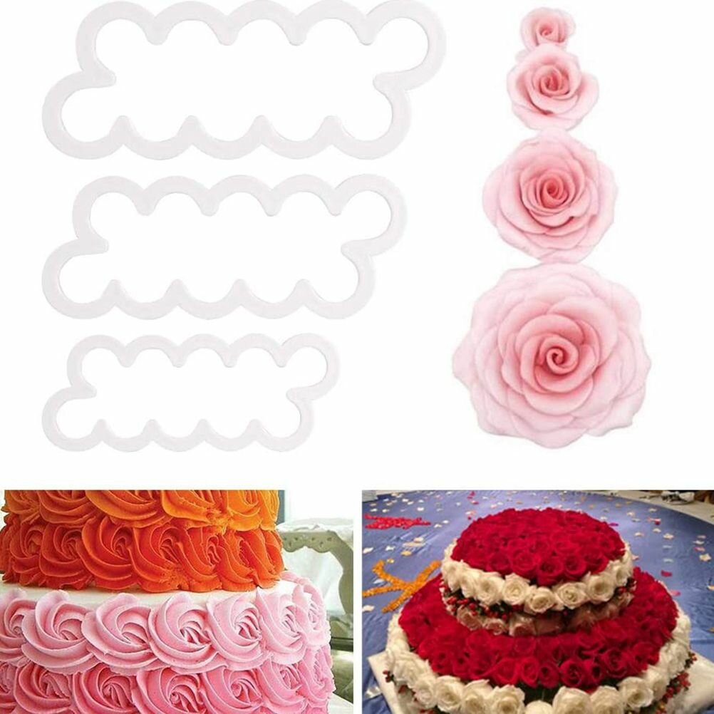 3 шт. формы для роз из фундамента, формовка цветов для тортов, кексов и десертов