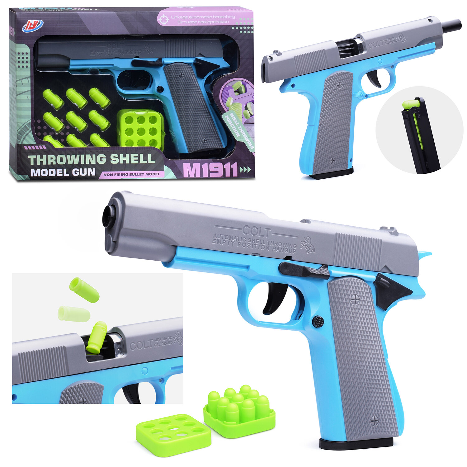 Пистолет 710-2 "Кольт" с мягкими пулями, 22х3х14 см, детям от 3 лет