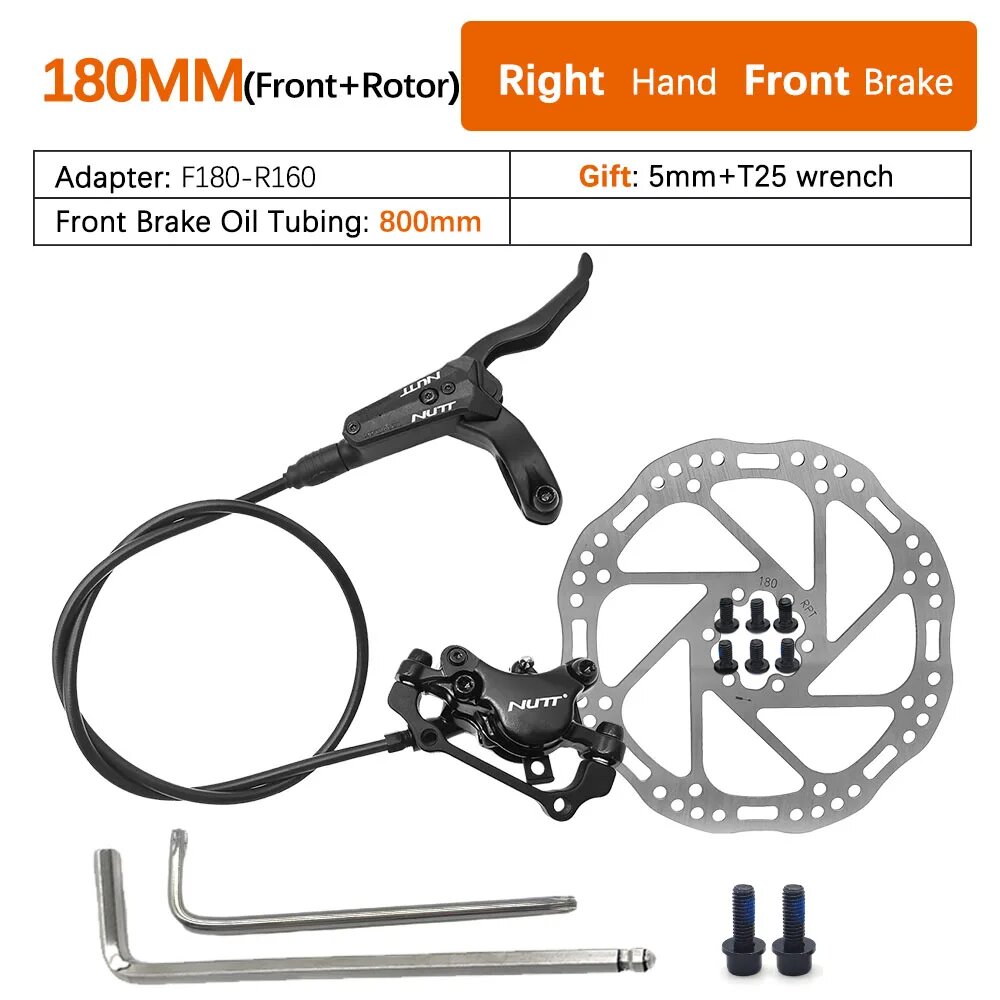 Гидравлический тормоз NUTT A2 MTB, масляные диски для велосипеда, рычаг, 2 поршня, 160 мм, 180 мм, ротор, передний и задний суппорт, левый и правый для деталей велосипеда