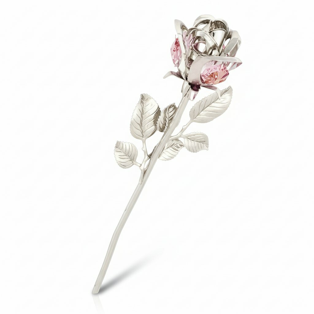 Фигурка Цветок посеребр. с цв. кр. A1976390 Crystal Temptations, Металл, кристалл