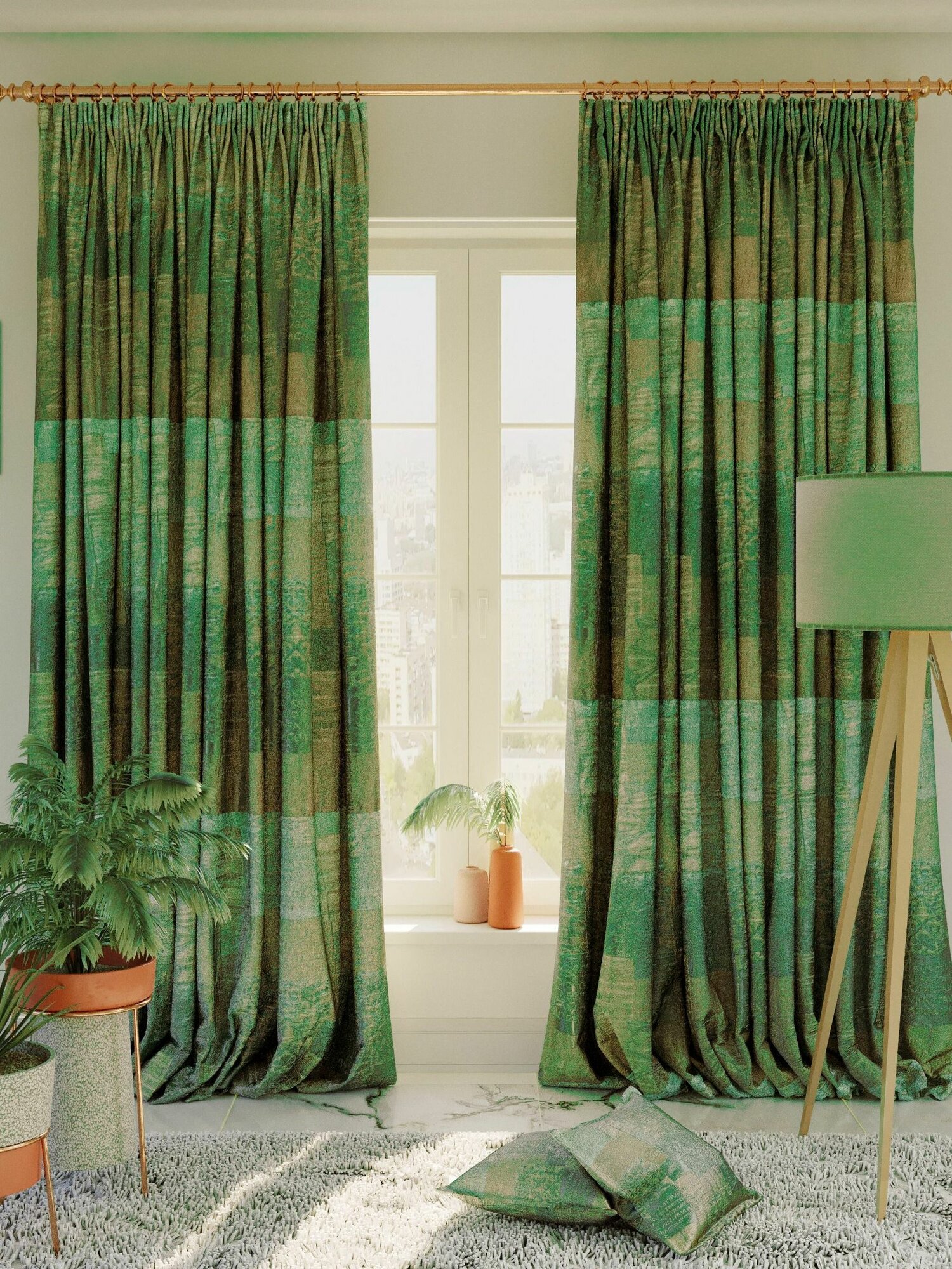 Шторы портьерные на отрез метражом от 1 метра, высота отреза 280 см