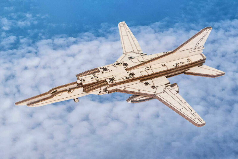 Деревянный конструктор Lemmo toys Истребитель 19 деревянных тетрадей ЛТ-220213