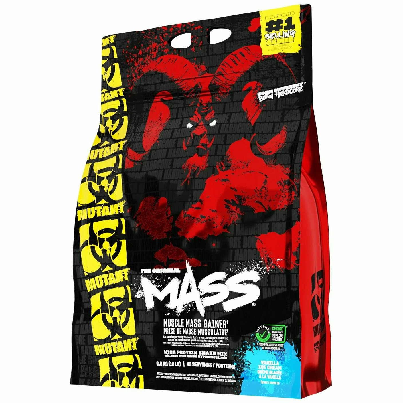 Гейнер Mutant Mass - 6800 грамм (6.8 кг, 15lbs), ванильное мороженое
