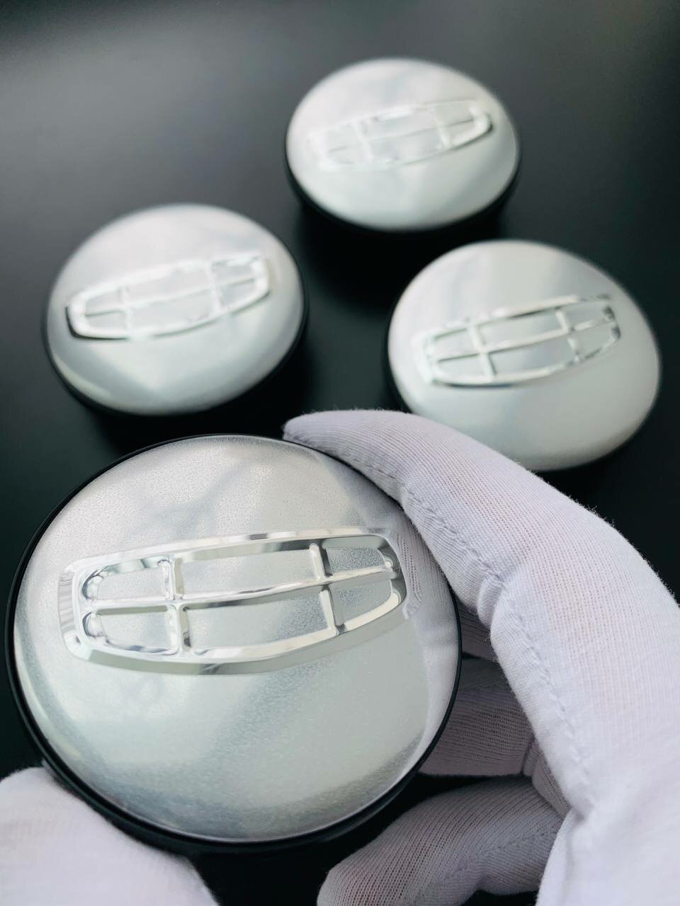 Ступичные заглушки на диски Geely 59/55мм серебро. Колпачки на колеса Джили 59мм 4шт