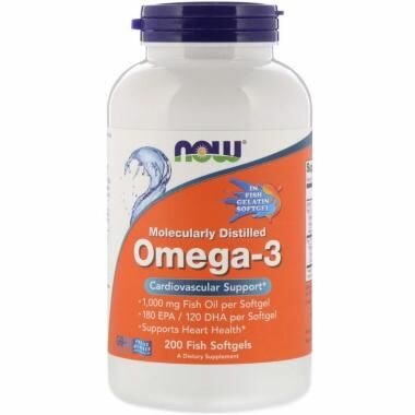 Омега - 3 из рыбного жира NOW - Omega-3 1000mg (200 гел. капс)
