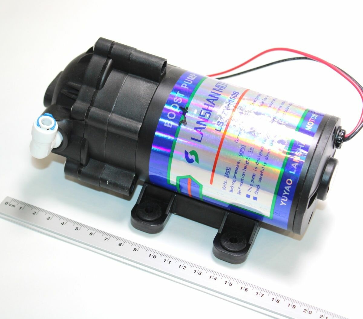 FIL Помпа для систем обратного осмоса 24VDC, 1.6A, (0.31GPM - 0,98л/мин) LS-ZY-100