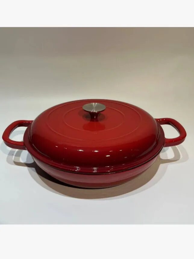 Сотейник чугунный эмалированный 3 л красный для индукции