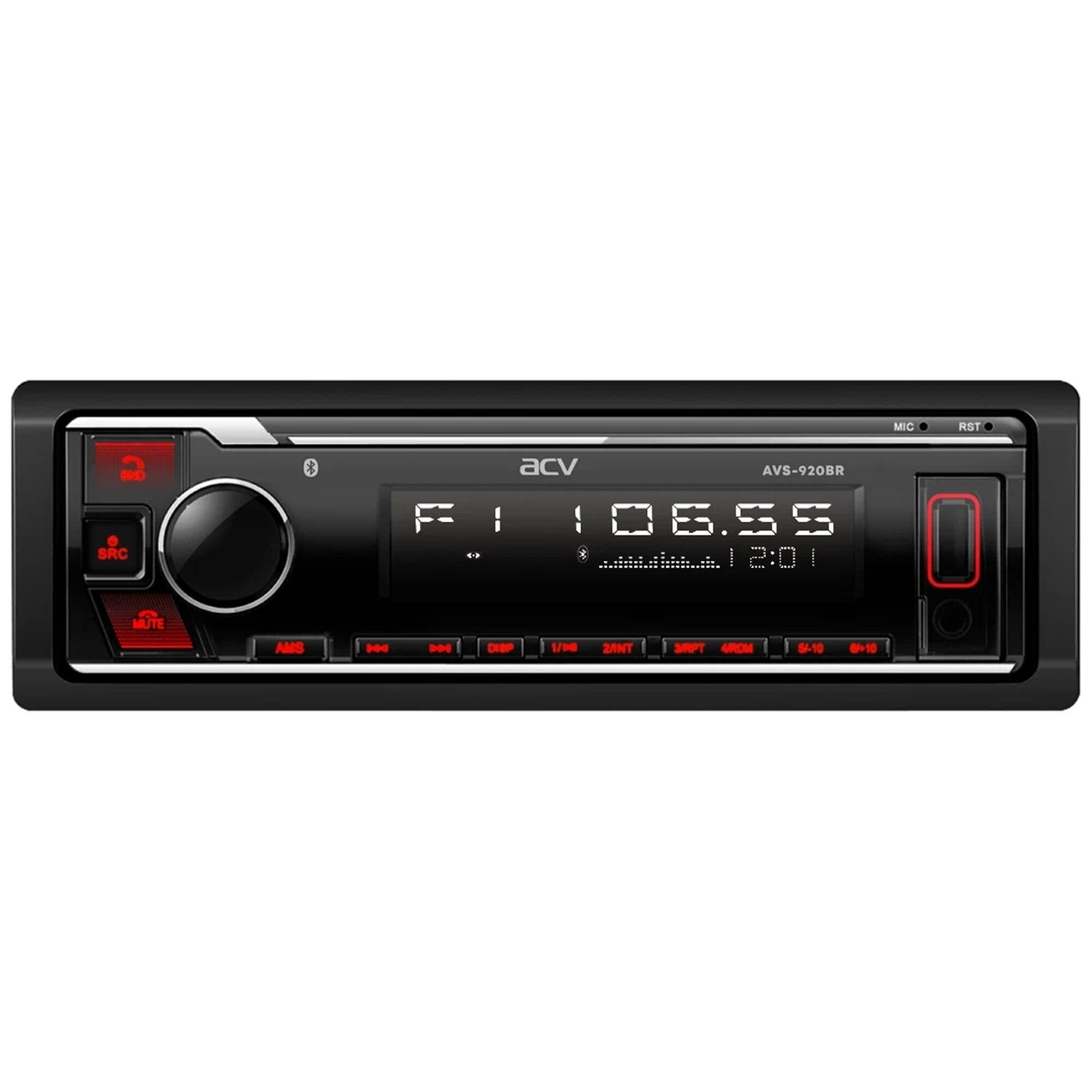 Автомагнитола ACV AVS-920BR, поддержка MP3/WMA/FLAC, удобный интерфейс