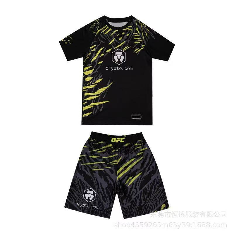 Спортивная одежда для ММА для мужчин и женщин, спортивный костюм для фитнеса UFC с коротким рукавом и шортами, боксерский костюм, быстросохнущий комплект для саньда.