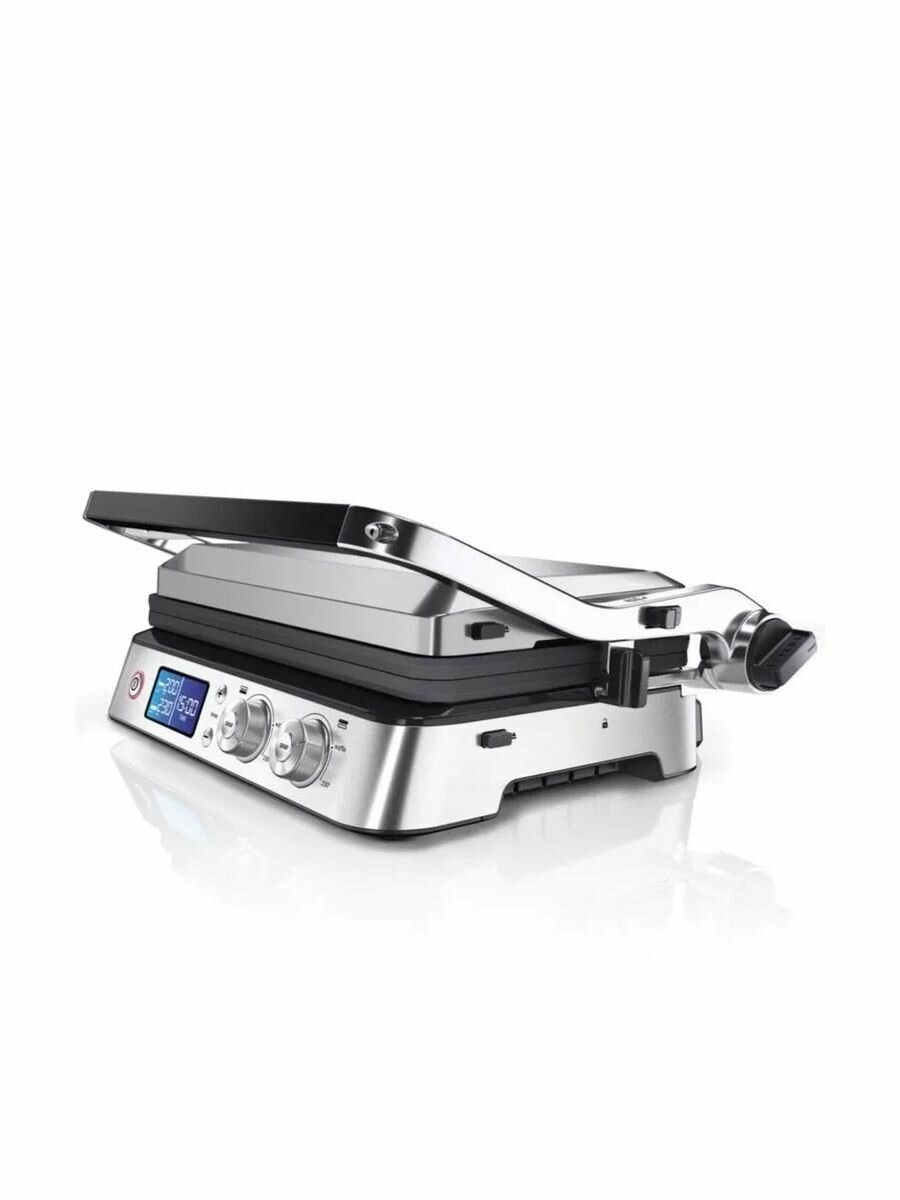 Гриль Braun CG9040 MultiGrill, 2000 Вт, 3 режима, съёмные панели, термощуп, антипригарное покрытие, серебристый/чёрный — фото 1