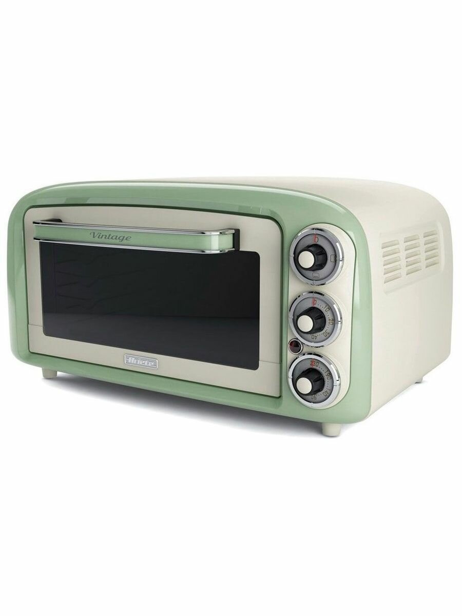 Ariete Vintage мини-печь 979/04 настольная электрическая в винтажном стиле, 18 л, зелёный цвет