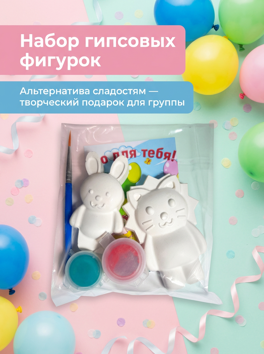 Набор гипсовых фигурок ко дню рождения в садик - альтернатива сладостям