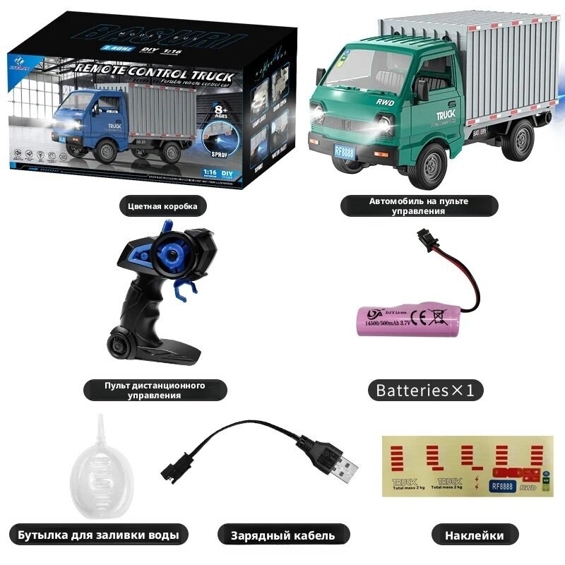 Радиоуправляемая машинка 1:16 2.4G с подсветкой, для дрифт-рейсинга, внедорожник со светодиодной подсветкой, для перевозки грузов, с дистанционным управлением, электрическая игрушка, подарок.