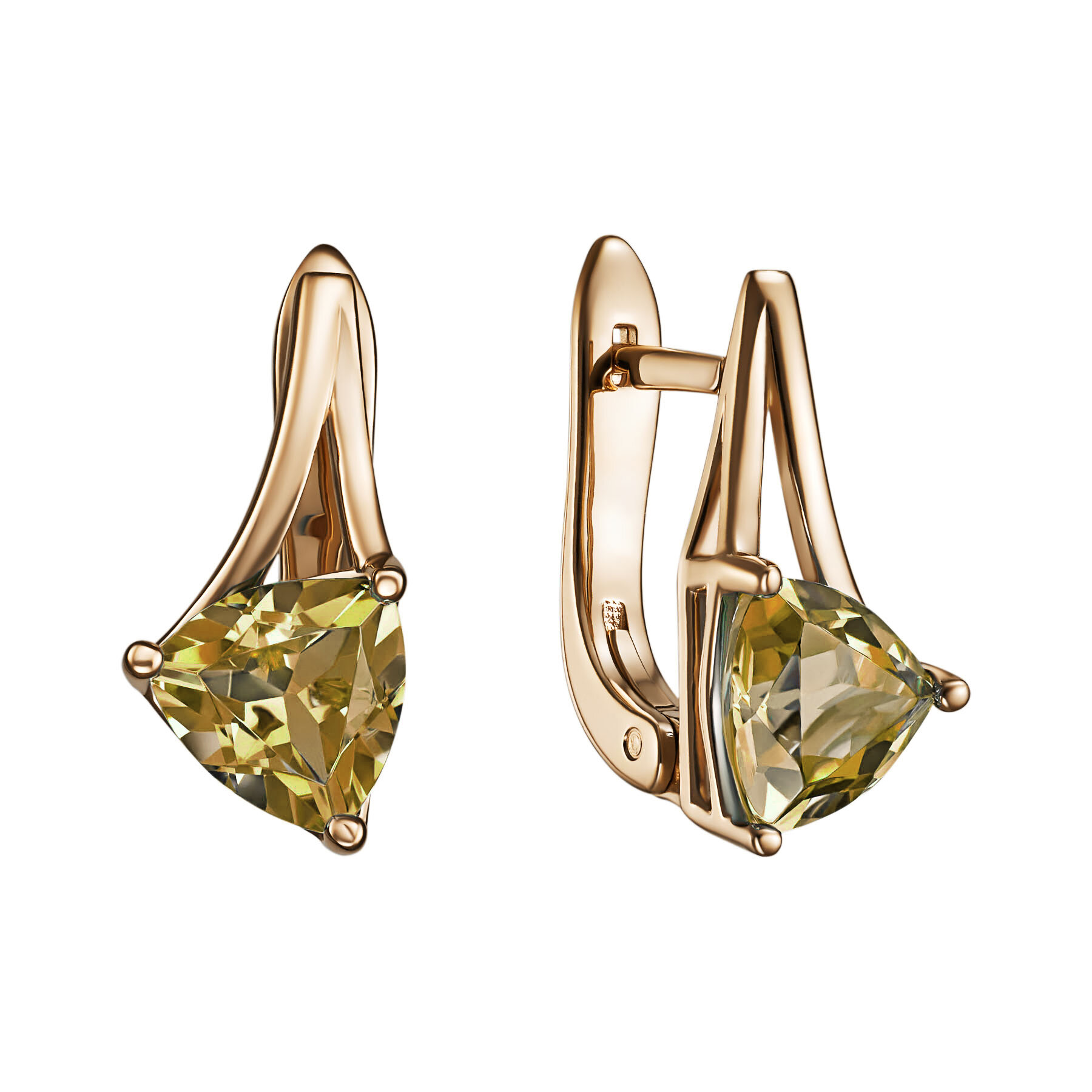 Серьги, красное золото, 585 проба, султанит