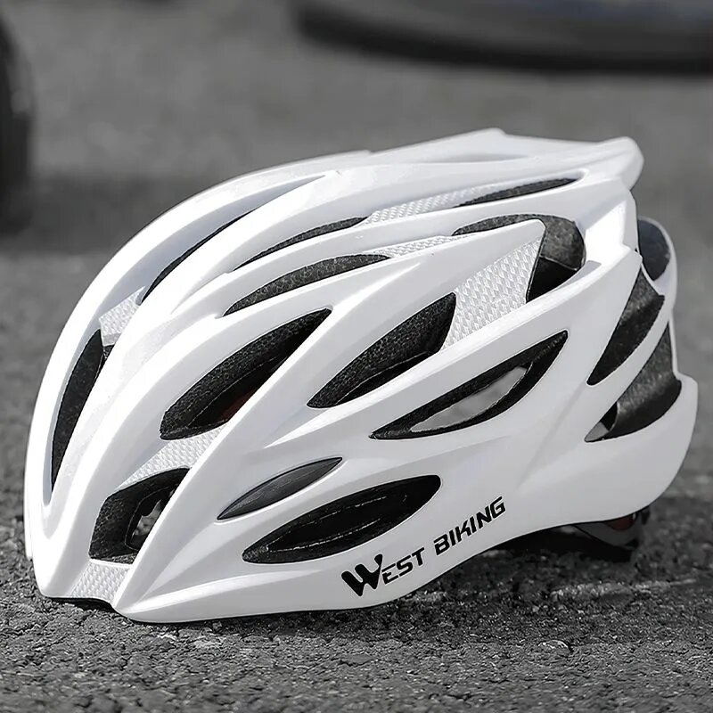 Шлем защитный WEST BIKING, размер: 54-62, белый, поликарбонат, для взрослых и детей