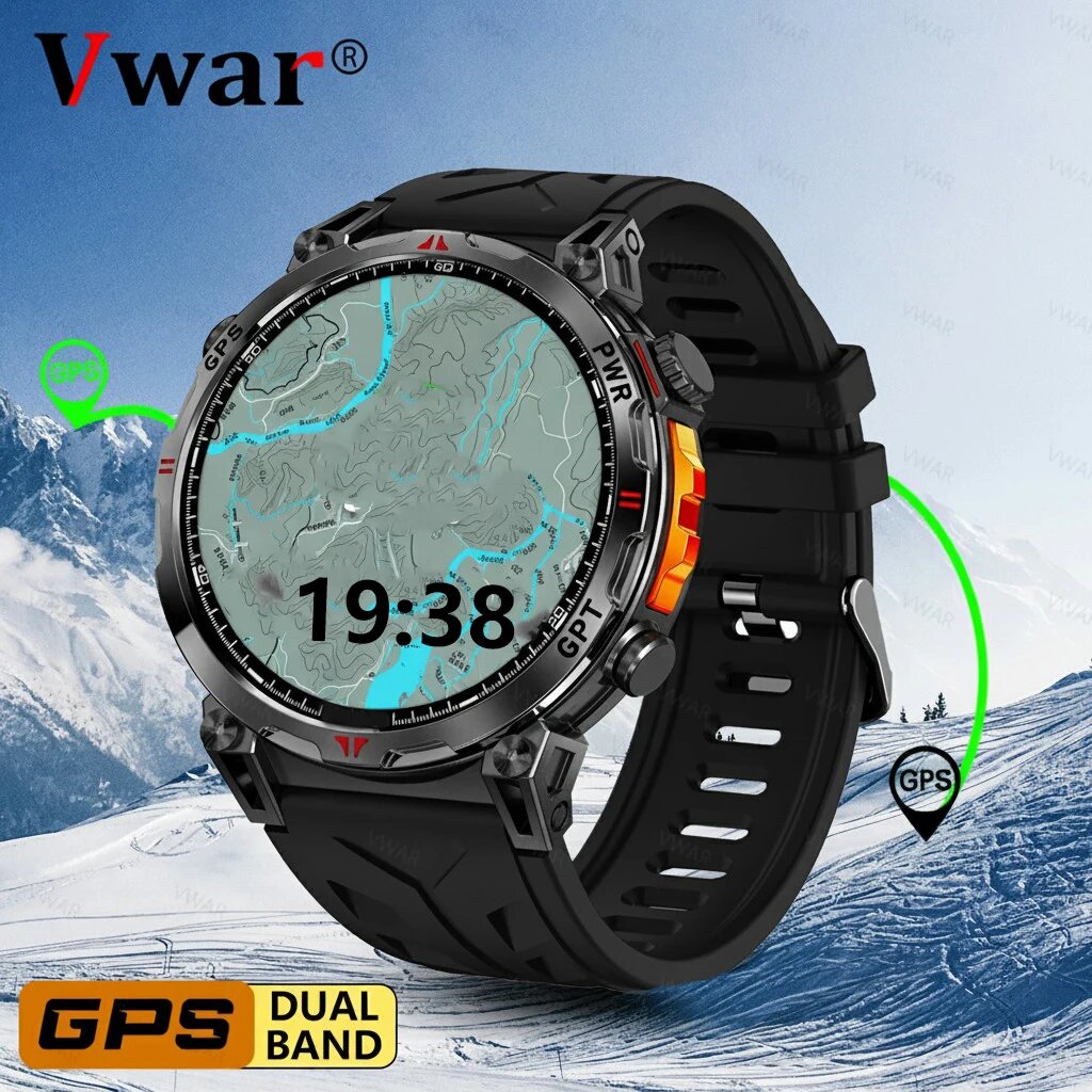 Мужские умные часы Vwar GPS Dual Band Black
