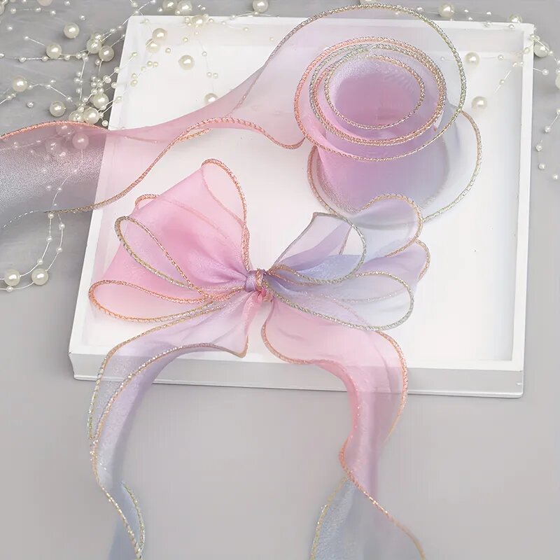 Лента органза рыбий хвост,40 мм Ширина,10 ярдов