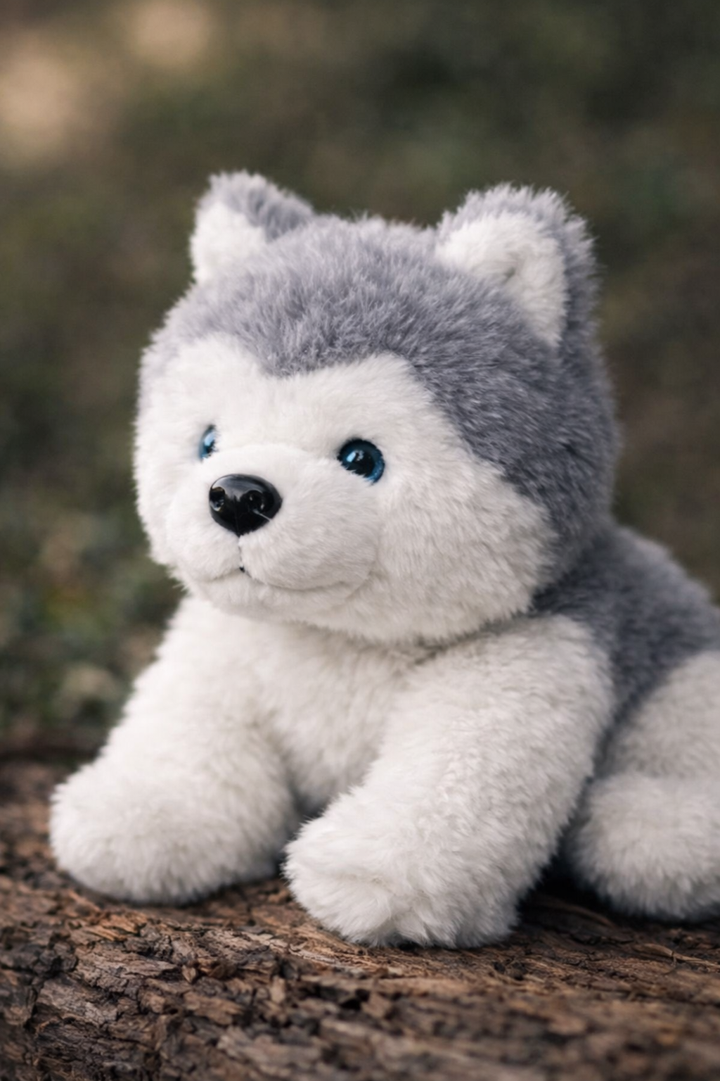 Мягкая игрушка "Хаски" щенок, искусственный мех, серо-белого цвета, 27 см