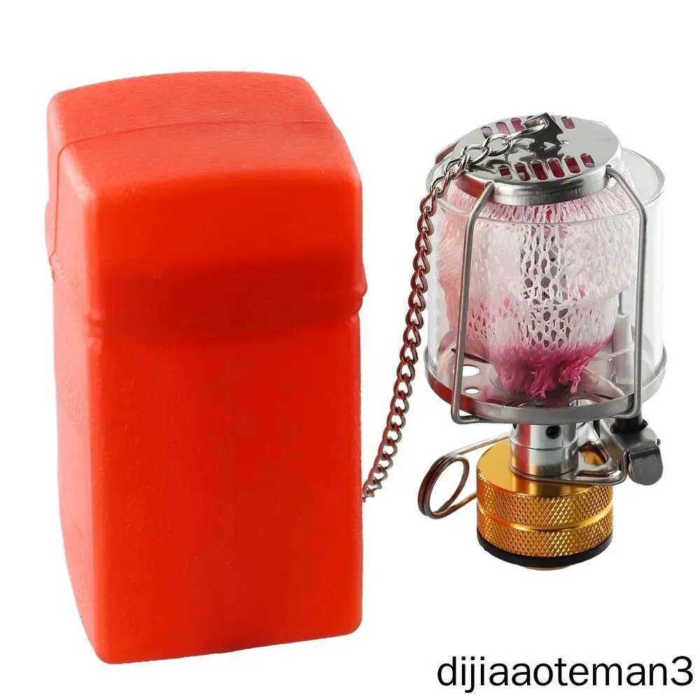 Фонарь для кемпинга, портативная газовая лампа для улицы, нержавеющая сталь, красный