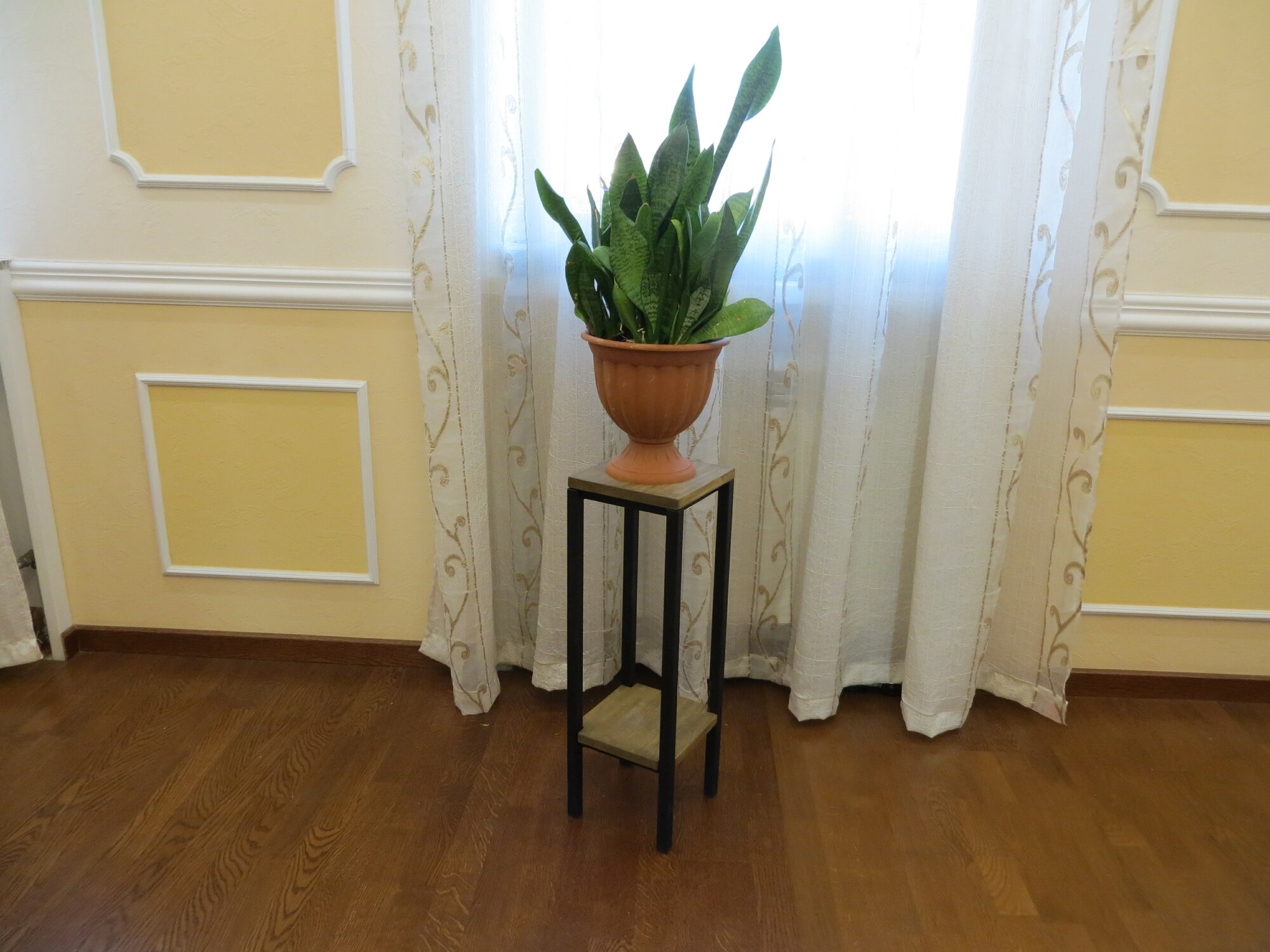 Подставка для цветов "Лофт" Русский кузнец, дерево, металл, 62x20x20 см